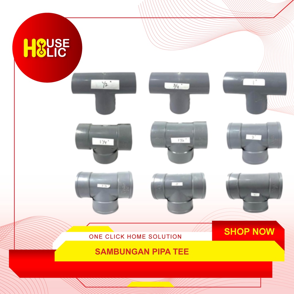 Jual Tee PVC / Sambungan Pipa T / Sambungan Fitting Pipa Tee | Shopee Indonesia