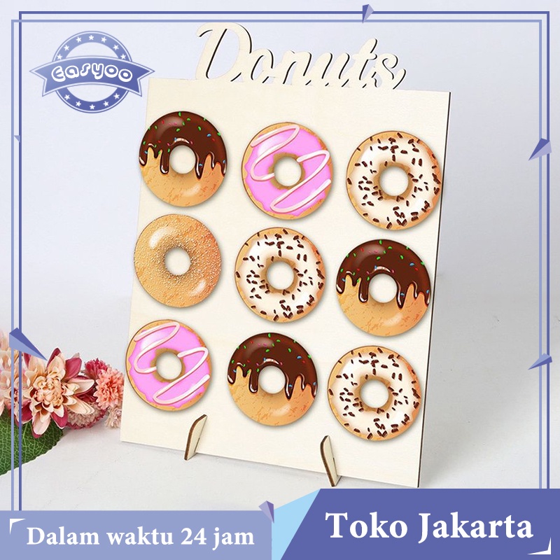 Jual Donut Stand Holder Kayu Rak Donat Display Doughnut Dekorasi Pesta ...
