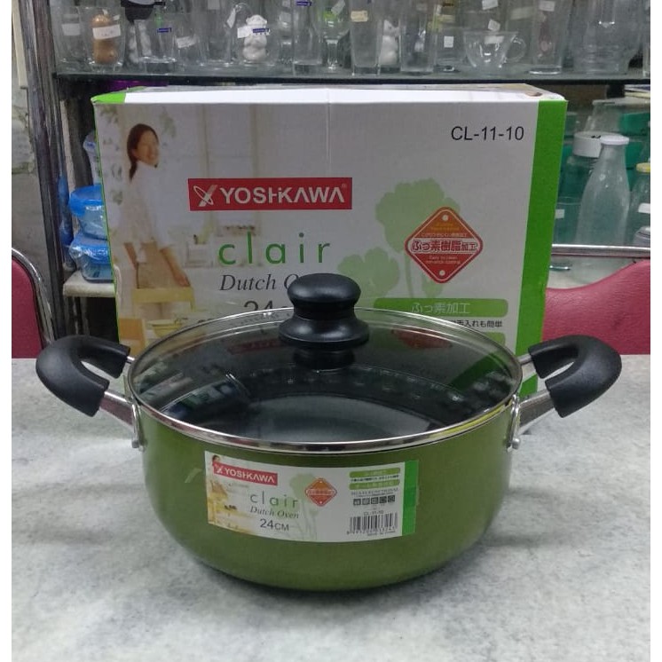 Jual Minowa Stock Pot Panci Pendek 24cm Hijau Merah Tutup Kaca CL1110 ...
