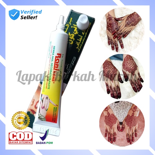 Jual Henna Kuku Arab Rani Kone 6g Halal Buat Sholat Warna Kemerahan ...