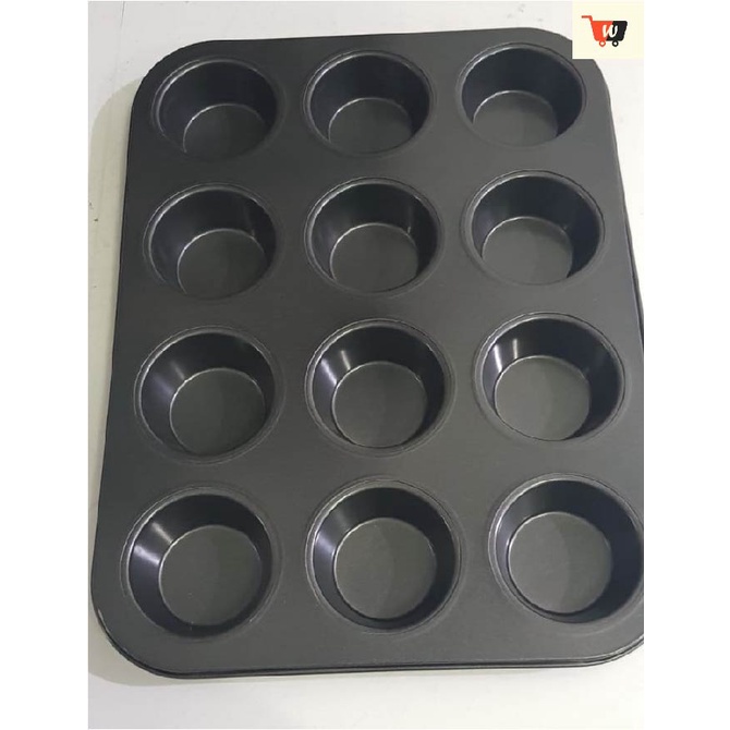 Jual Loyang Cupcake & Muffin 12 Lubang Anti Lengket / Cetakan Kue 12 ...