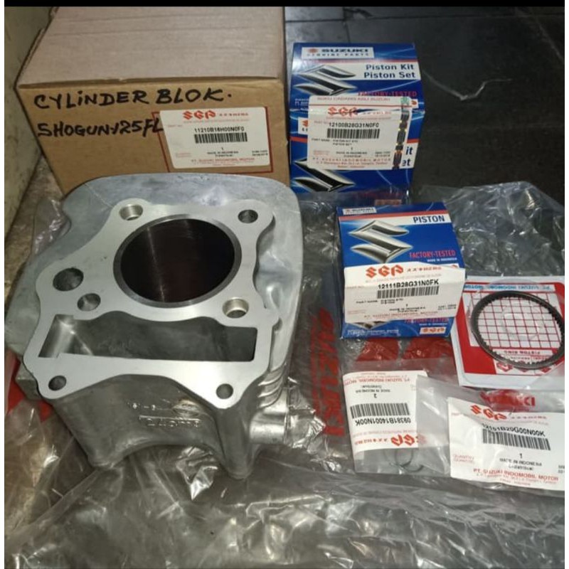 Jual CYLINDER BLOK BORING SEHER SET PISTON KIT SET SUZUKI SHOGUN FL125 ...
