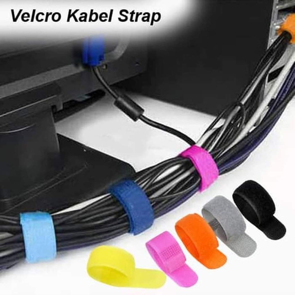 Jual Pengikat Kabel Strap Velcro Penjepit Kabel Organizer Velcro Binder ...