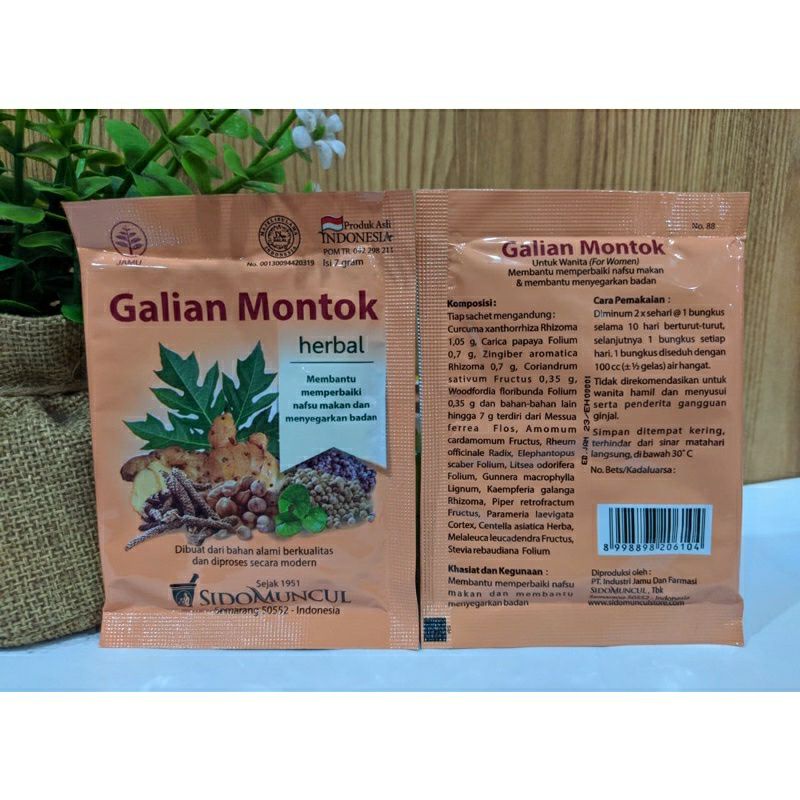 Jual Sidomuncul Jamu Serbuk Galian Montok (1 Pack Isi 10 Sachet ...