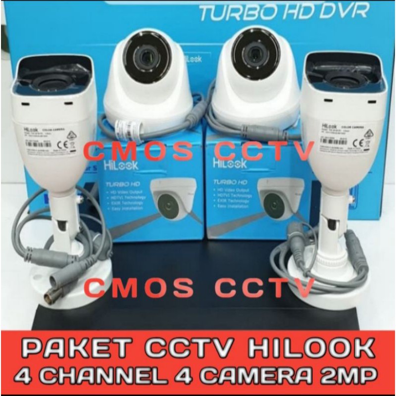Jual PAKET CCTV HILOOK 2MP 4 CHANNEL 4 CAMERA KOMPLIT HDD 320GB | Shopee Indonesia