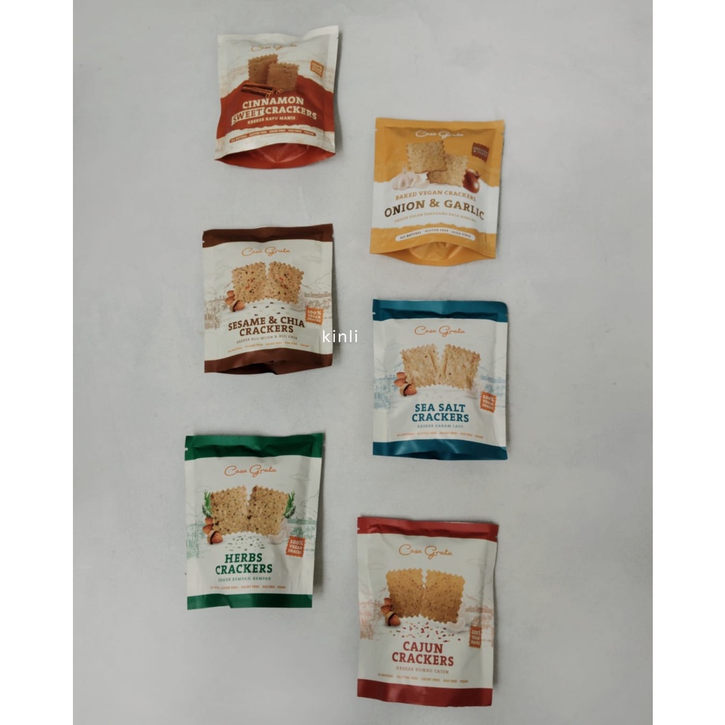 Jual casa grata crackers vegan snack gulten free natural 20gr | Shopee ...