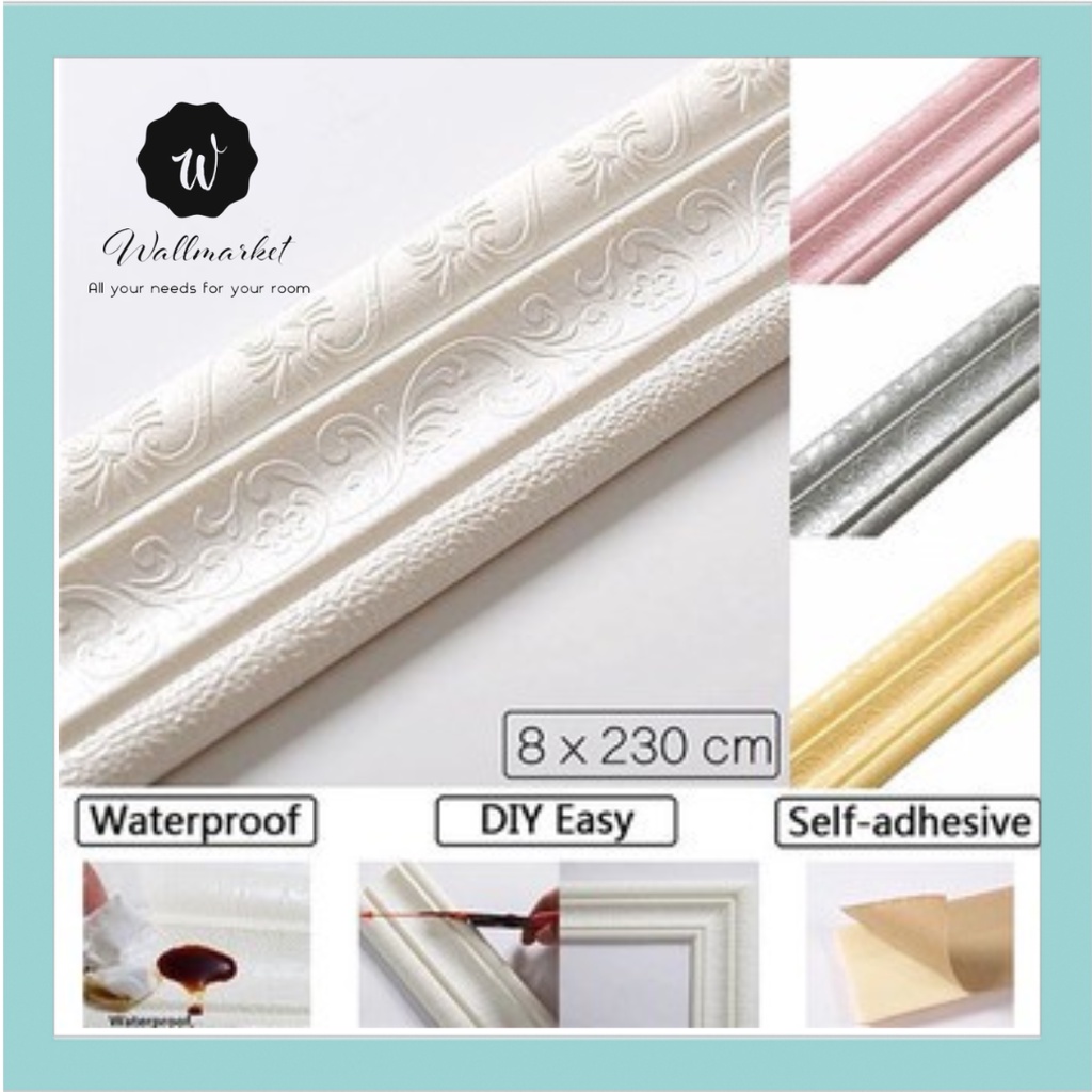 Jual Wall Border List Dinding 3d Foam size 230 cm x Lebar 8 cm ...