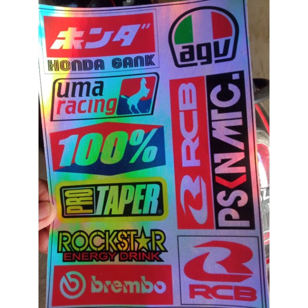 Jual Stiker Pack Sponsor Racing Hologram Honda Gank Rcb Protaper ...