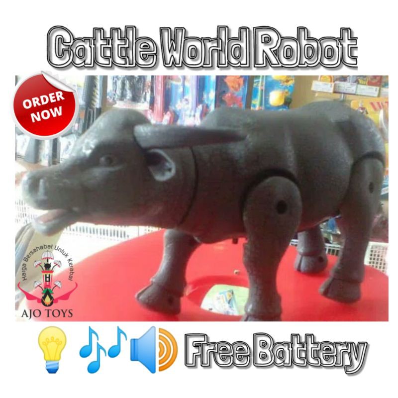 Jual MAINAN ANAK POPULER ROBOT KERBAU SUARA LAMPU JALAN FREE BATTERY ...