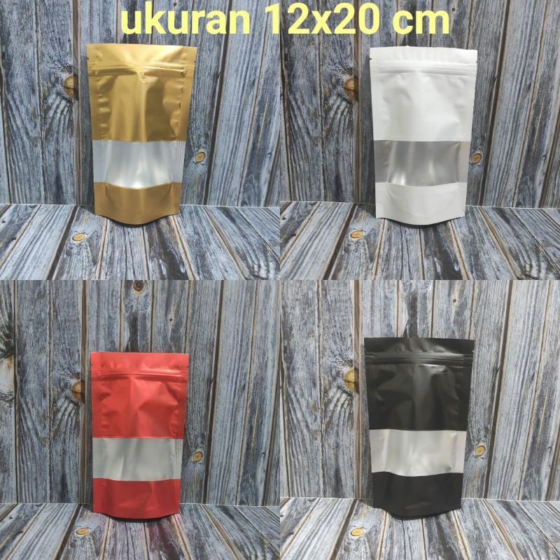 Jual Standing pouch window metalized ukuran 12x20cm | Shopee Indonesia