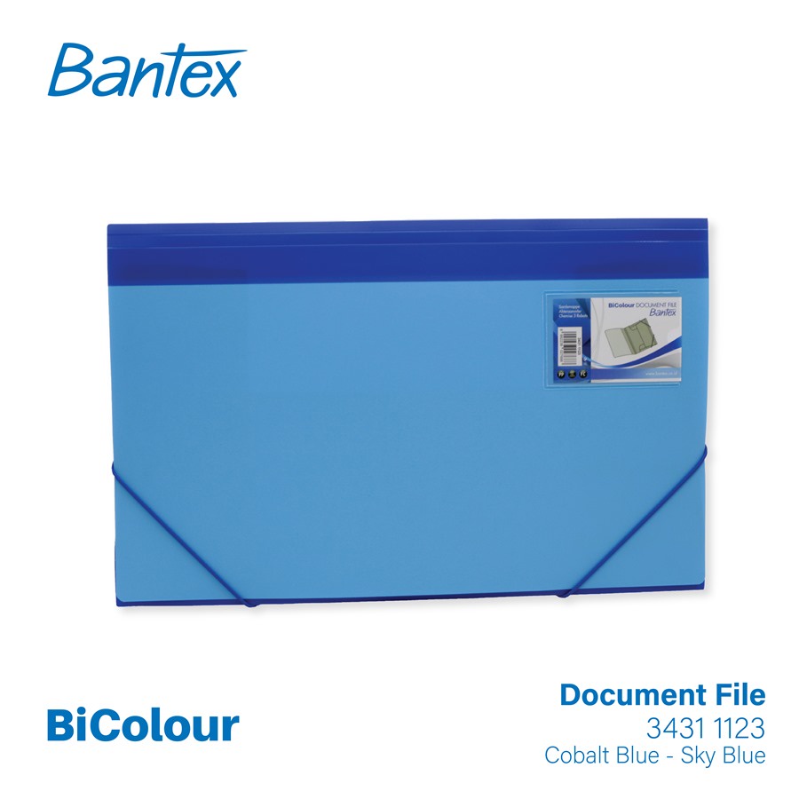 Jual Bantex BICOLOUR Document File PP Folio Cobaltblue Skyblue - 3431 ...