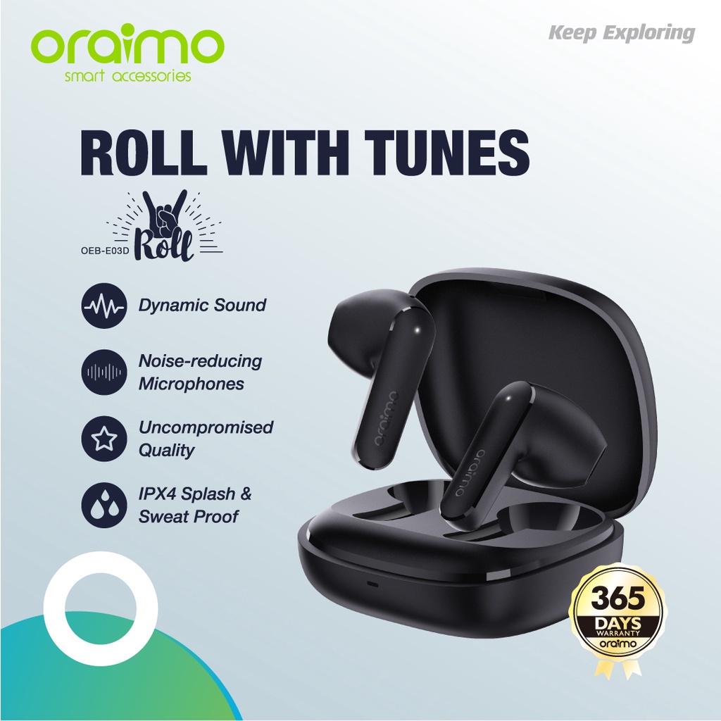 Jual Oraimo Roll TWS Bluetooth Earphone v5.0 Wireless Handsfree Headset ...