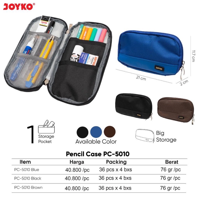 Jual Pc 5010 Zipper Pencil Case Sleting / Kotak Tempat Pensil kantong ...