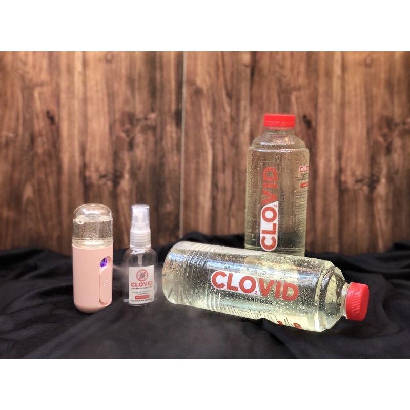 Jual (BUNDLE) 2 pcs CLOVID Antiseptic Sanitizer + Nano Spray (FAMILY ...