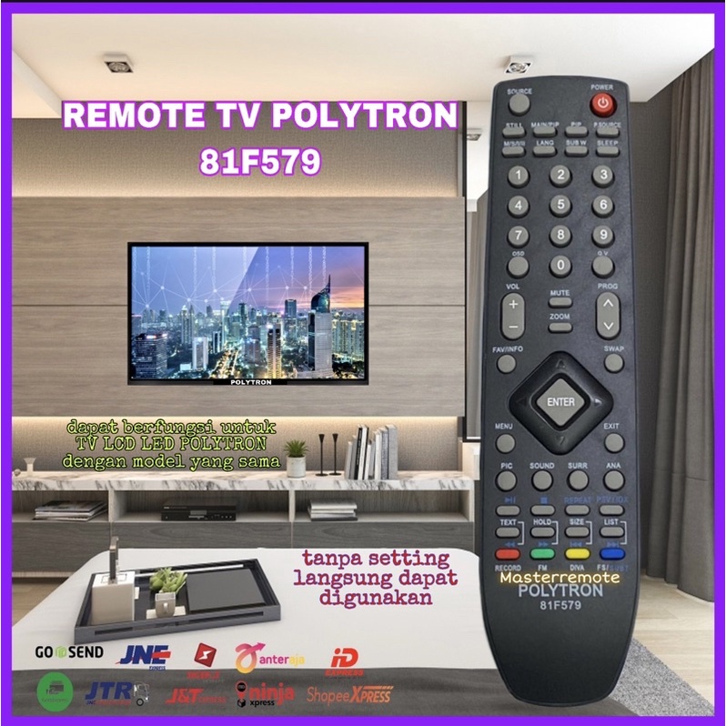 Jual Remot remote TV POLYTRON LCD LED 81F579 B | Shopee Indonesia