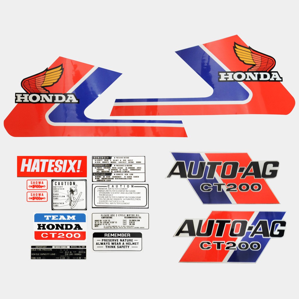 Jual Sticker Decal Tempelan Honda CT200 Auto AG 1985 Blue Hatesix ...