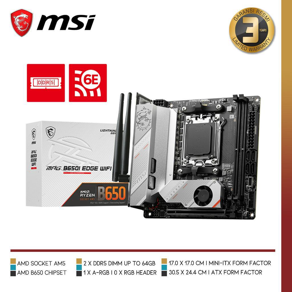 Jual MSI MPG B650I EDGE WIFI | Motherboard AMD B650 Ryzen AM5 Mini ITX ...
