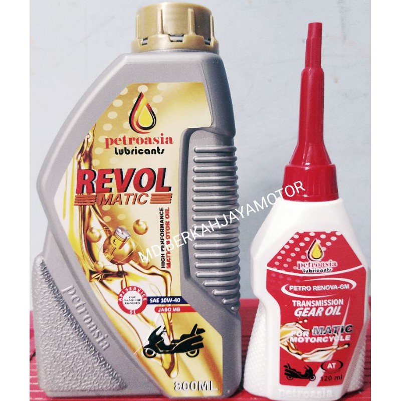 Jual Paket oli revol matic sae 10w-40 0.8lt + oli gear petroasia 120ml ...