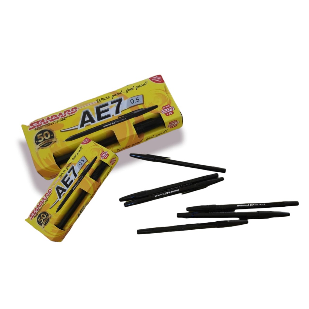 Jual Pulpen Standard AE7 Pulpen Hitam 0.5mm Pulpen Standard Pulpen ...