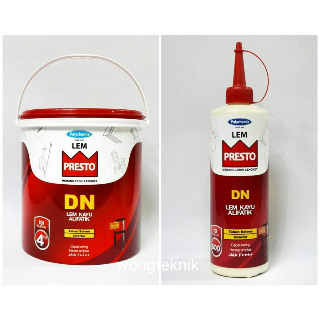 Jual Lem Presto DN 600Gr, 4kg Lem Kayu Alifatik HPL | Shopee Indonesia