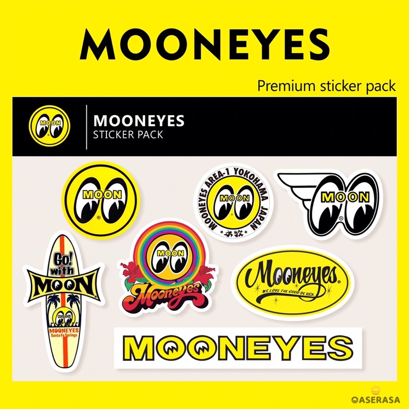 Jual Sticker MOONEYES 8PCS | brand japanese premium pack Stiker Moon ...