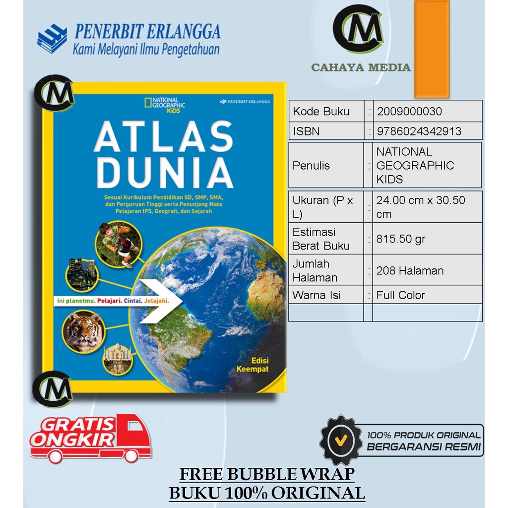 Jual BUKU ATLAS DUNIA EDISI KEEMPAT NATIONAL GEOGRAPHIC ERLANGGA ...
