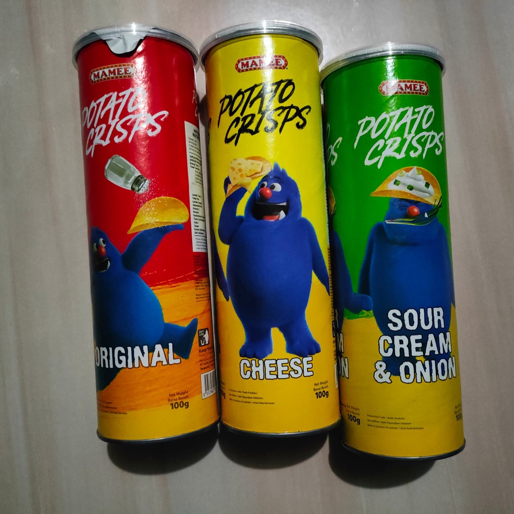 Jual MAMEE Potato Crisps Original, Sour Cream & Onion Kaleng 100gr ...