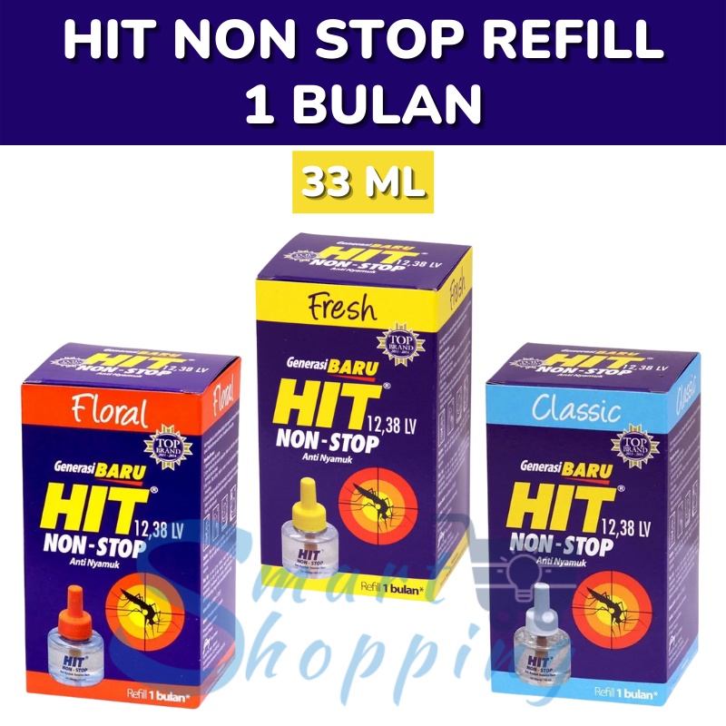 Jual HIT NON STOP REFILL 1 BULAN 33 ML / OBAT NYAMUK / 33ML | Shopee ...