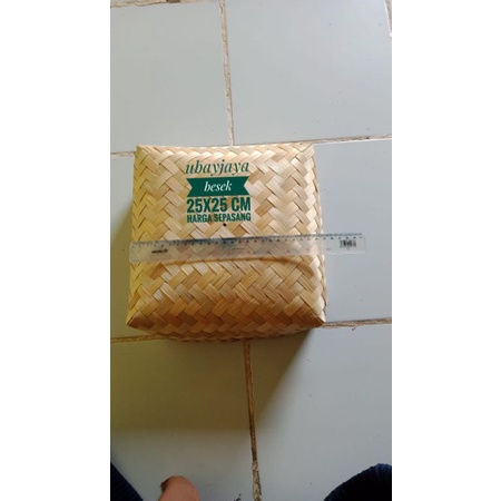 Jual paket 20 pasang - besek bambu 25x25 cm - besek nasi - besek ...
