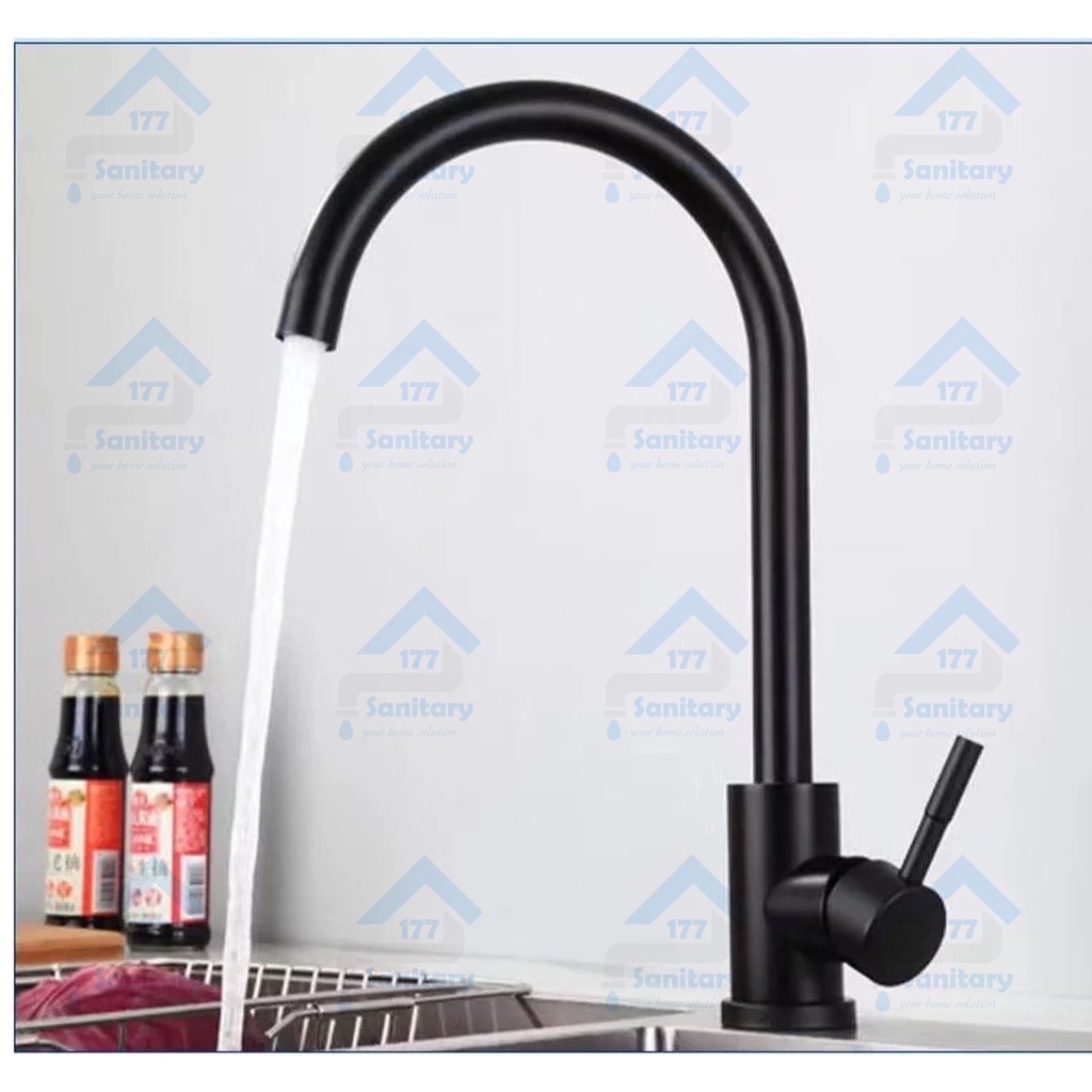 Jual Keran air panas dingin Dapur stainless Hitam 0BL-Kran sink angsa ...