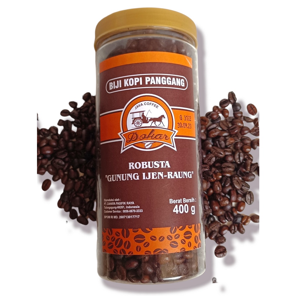 Jual Kopi Goreng Java Robusta 400 gram (BONUS TOPLES) Kopi O DOKAR Robusta Roasted Coffee Bean ...