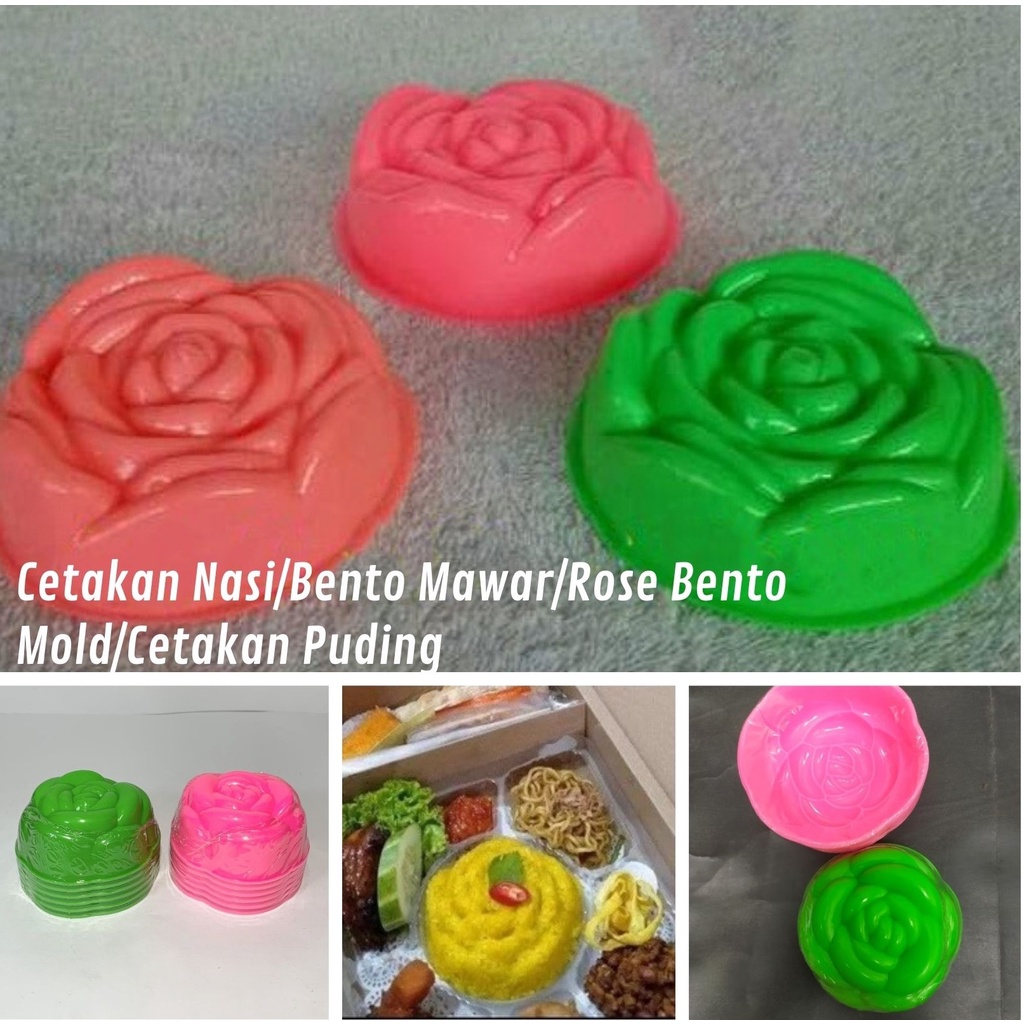 Jual Cetakan Nasi/Cetakan Bento Bentuk Bunga Mawar/Rose Bento Mold ...