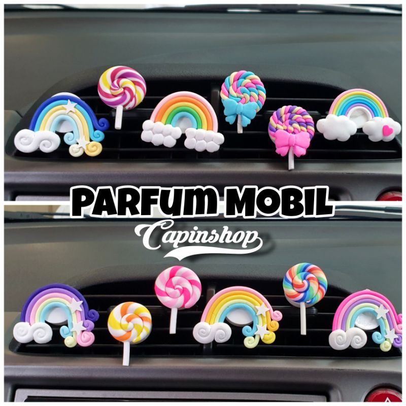 Jual PARFUM KLIP // parfum mobil jepit klip AC Lolypop permen Rainbow ...