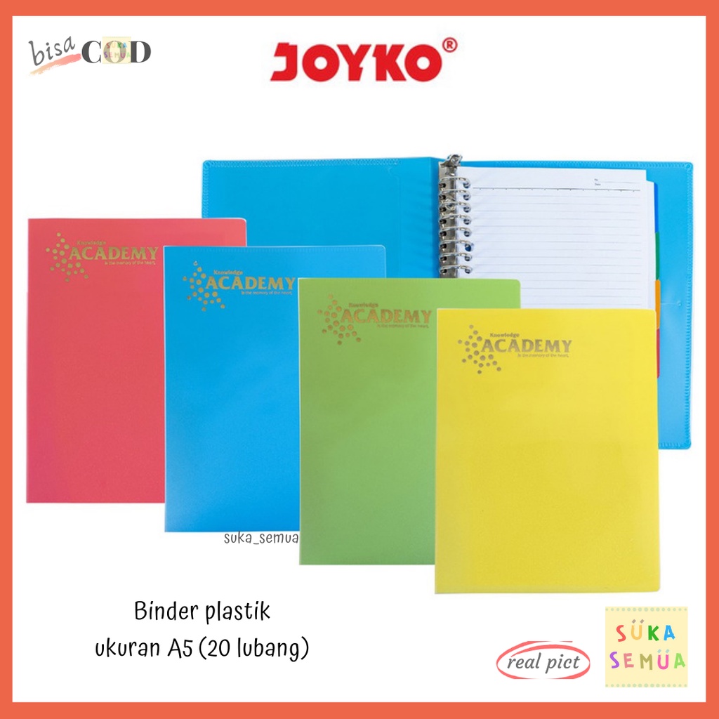 Jual Binder Joyko A5 - 20 ring - Academy MHAC M479 Loose Leaf // Buku ...