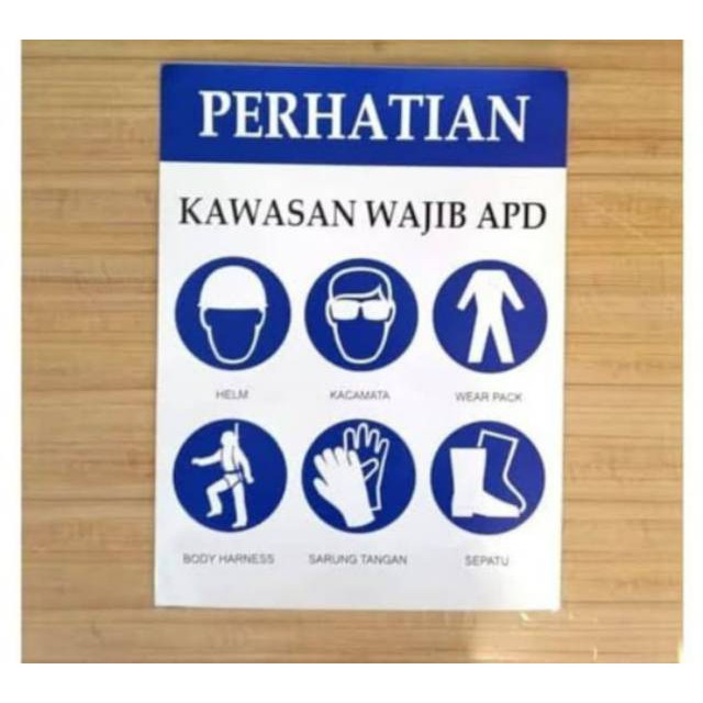 Jual AKRILIK AREA WAJIB APD LENGKAP 12X18CM | Shopee Indonesia