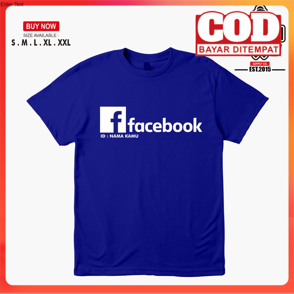 Jual KAOS FACEBOOK LOGO BISA PAKE NAMA KAMU KAOS SOCIAL MEDIA | Shopee Indonesia