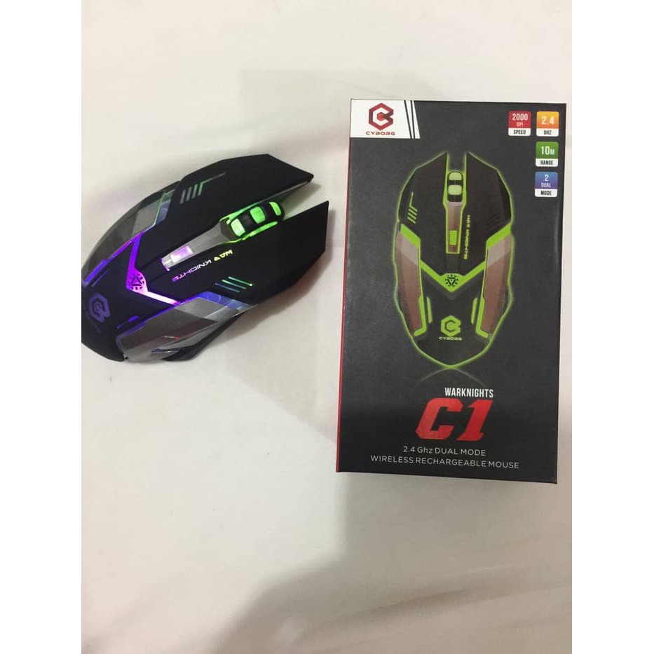 Jual mouse gaming wireless RECHARGEABLE MOUSE CYBORG C1 pakai cas ...