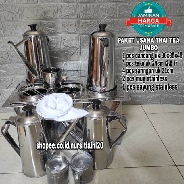 Jual Teko thai tea jumbo satupaket isi 4pcs - Teko thai tea 1set jumbo ...