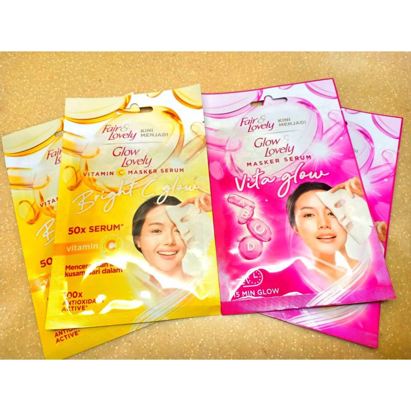 Jual BPOM FAIR & LOVELY (GLOW & LOVELY) SERUM SHEET MASK 20g, MULTIVITAMIN SERUM SHEET MASK, dan ...