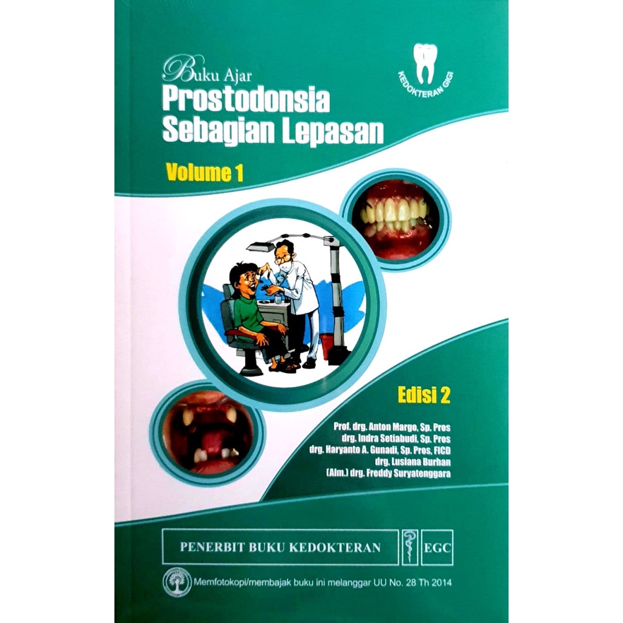 Jual Buku Ajar Prostodonsia Sebagian Lepasan Volume 1 , Edisi 2 - Anton ...