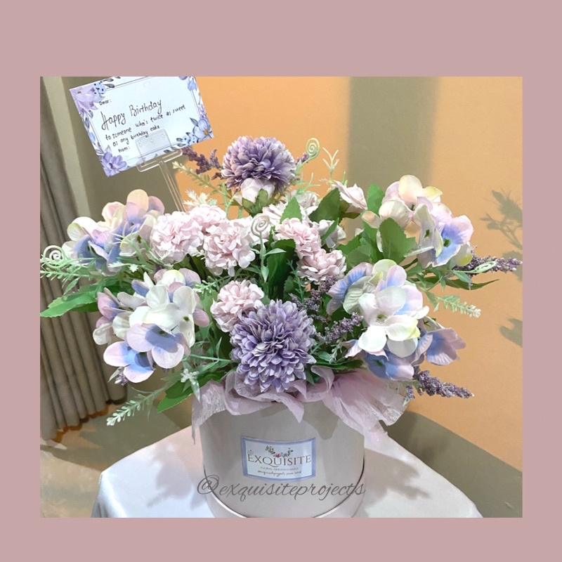 Jual Bloom Box Hadiah Bunga Artificial Medium Buket Bunga | Shopee Indonesia