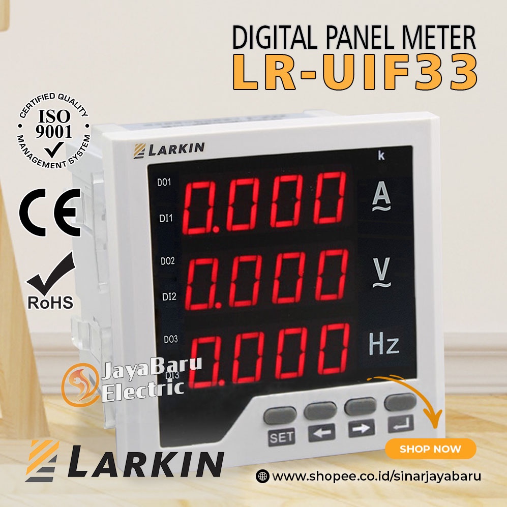 Jual Power Meter LARKIN Multi Fungsi Multifunction Ampere Volt HZ Meter ...