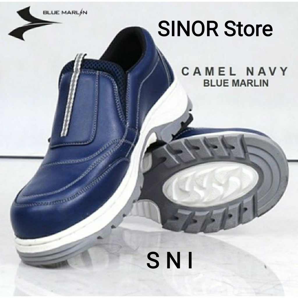 Jual Sepatu Safety SNI ujung BESI Blue Marlin CAMEL Safety Shoes ...