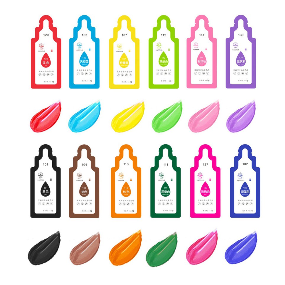 Jual IMPORT 12Pcs PEWARNA PELANGI RAINBOW MAKANAN Edible Food Color ...