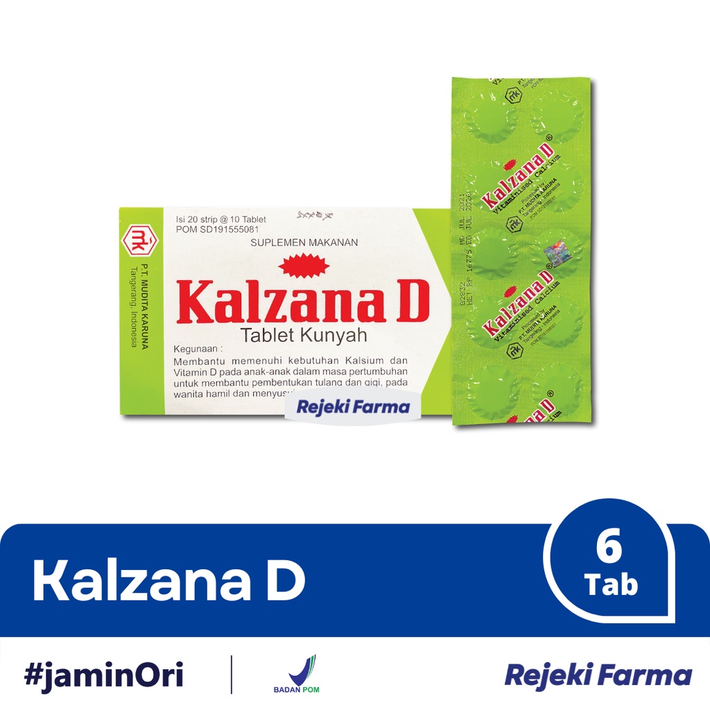 Jual Kalzana-D 1 Per Strip 10 Tablet Kunyah - Kalzana D KalzanaD ...