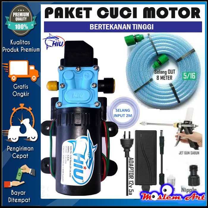 Jual PAKET LENGKAP POMPA CUCI STEAM CUCI MOTOR MOBIL - HIU 5LPM - JET ...