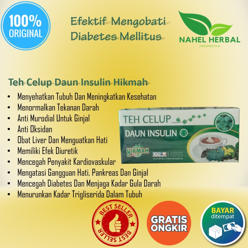 Jual Teh Celup Daun Insulin Hikmah isi 20 - Obat Diabetes - Teh Daun ...