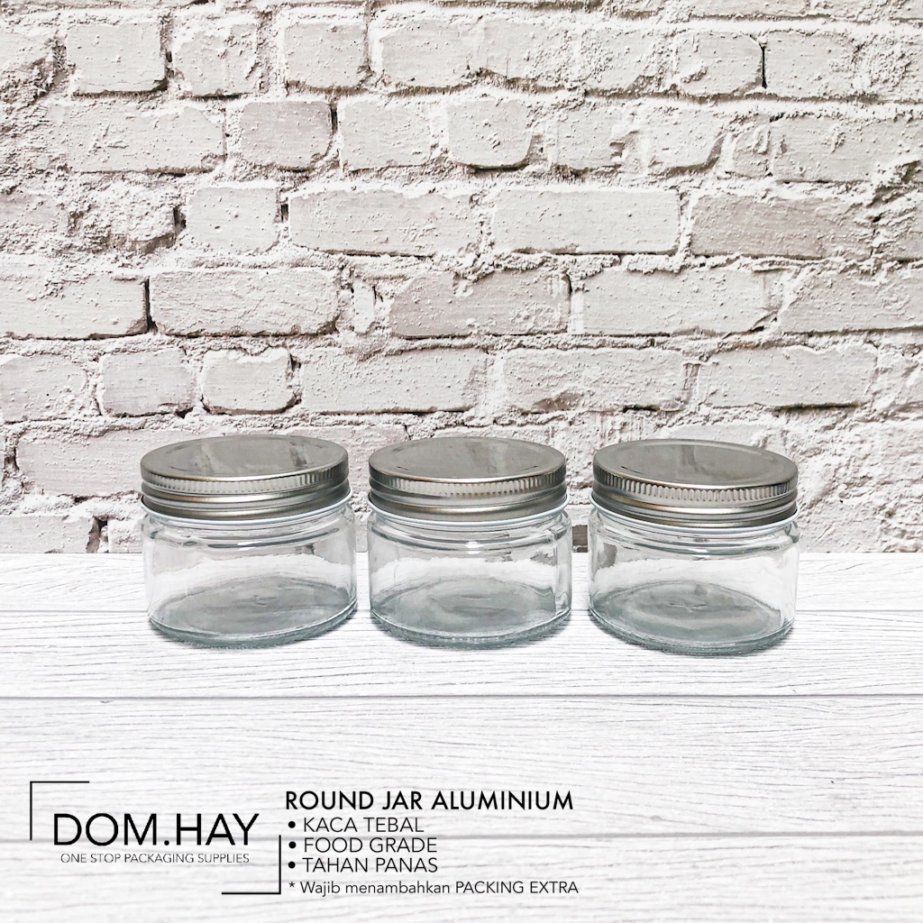 Jual Toples Kaca 150ml Round Jar Glass Tutup Aluminium Premium Food ...