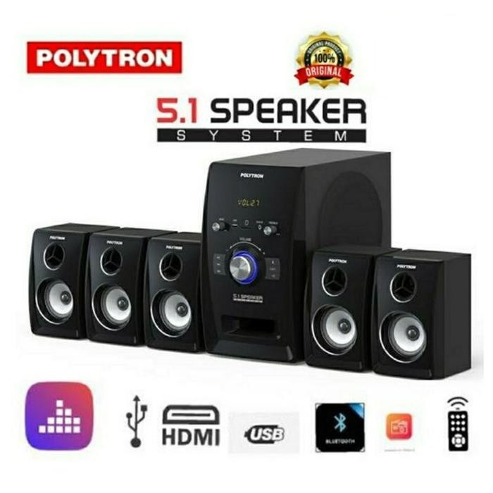 Jual POLYTRON PHT 551 SPEAKER SYSTEM HOME THEATER 5.1 CHANNEL BLUETOOTH ...
