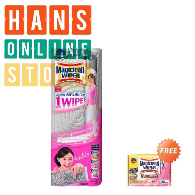 Jual Magiclean Wiper Mop 1 set GRATIS Magiclean Wiper Dry Sheet 20's ...